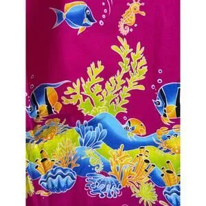 Vintage | Skirts | Vintage Tropical Fish Print Maxi Skirt Xxs Sea ...